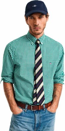 GANT Herren REG Classic POPLIN Gingham Shirt Hemd, Butternut Green, L
