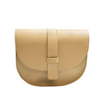 Generic Sac &agrave; bandouli&egrave;re tendance pour femme en cuir synth&eacute;tique au design uni &eacute;l&eacute;gant comme sac de t&eacute;l&eacute;phone portable pratique pour le quotidien, beige, Tai