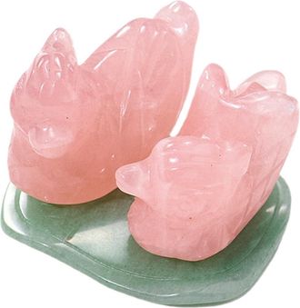 Happyyami VOSAREA Mandarin Kristallfigur Satz aus Best&auml;ndigem Kristallmaterial Lebendige Mandarin Skulptur mit Stabilem Boden Hochzeits und Wohnraumdekoration