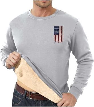 Generic Sweat à capuche en peluche pour homme - Printemps et automne hiver - Imprimé en 2D - Drapeau national rétro - Tendance - Velours épais - Col rond - Sa