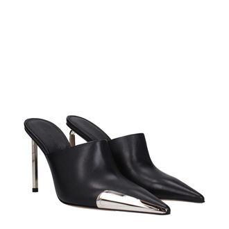 Off-white Womens Pointed-Toe Leather Pump Black