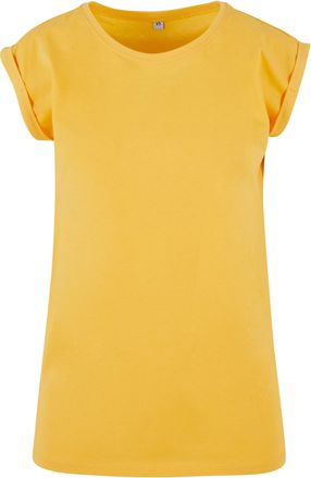 Build Your Brand Damen T-Shirt Ladies Extended Shoulder Tee, lang geschnittenes T-Shirt für Frauen, Baumwolle, Dimyellow, 3XL