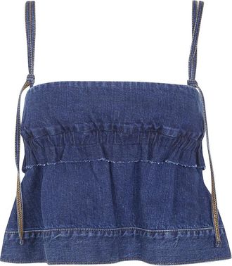 sacai Femme, Tops, Bleu, Taille: 38 FR Pull en jean