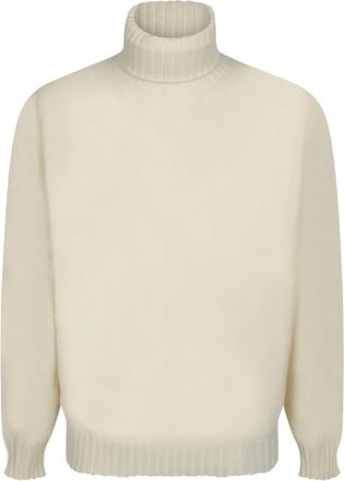 Dell'Oglio Homme, Pulls, Blanc, Taille: 2XL Pull Col Roul&eacute; C&ocirc;tel&eacute;