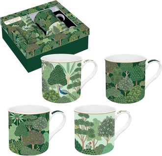 Easy Life Set mit 4 Tassen, 300 ml, aus Porzellan, Mania