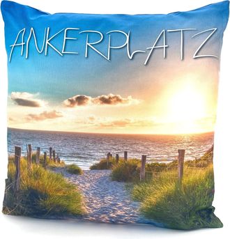 Heimtexland Outdoorkissen mit Füllung Garten Dekokissen 45x45 schmutz- und wasserabweisend Deko Kissen Outdoor Typ688 Ankerplatz