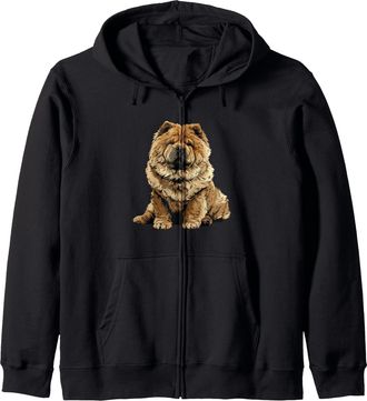 Whyitsme Design Roter Chow-Chow Hund Illustration Kapuzenjacke