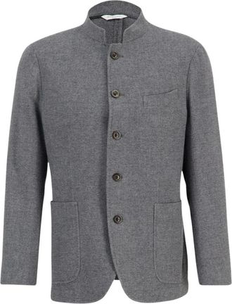 Boglioli Homme, Vestes, Gris, Taille: 3XL Veste &agrave; Col Montant en Laine et Cachemire