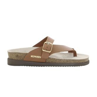 Mephisto Femme, Chaussures, Brun, Taille: 42 EU Sandales en Cuir Cognac pour Femme