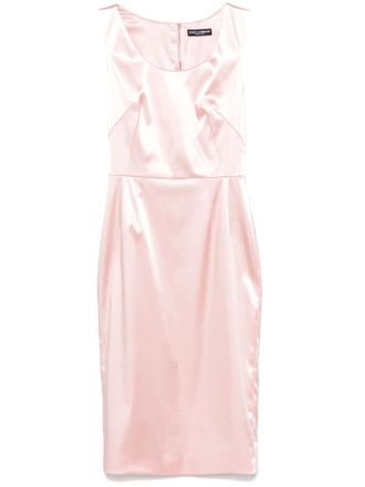 Dolce & Gabbana robe en satin à coupe mi-longue - Rose