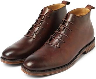 Generic Bottines &agrave; lacets en cuir v&eacute;ritable pour homme - Style r&eacute;tro - Bout rond - Confortables - Semelle souple - Pour la conduite et le travail, marron, 39 