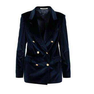 Tagliatore Femme, Vestes, Bleu, Taille: 42 FR Blazer Crois&eacute; en Velours