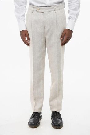 Brunello Cucinelli Double-pleated Linen Blend Pants size 56