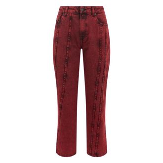Diesel Straight Cropped Hosen - - Jeans - Damen - Rot - W23