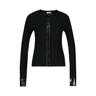Courr&egrave;ges Damen, Strickwaren, Schwarzk, MGr&ouml;&szlig;e