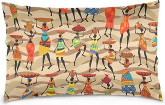 Linomo Kissenbezug 40x60 cm, Afrikanisch Amerikanisch Dekorative Kissenbezug Kissenhülle für Couch Sofa Bett Hause