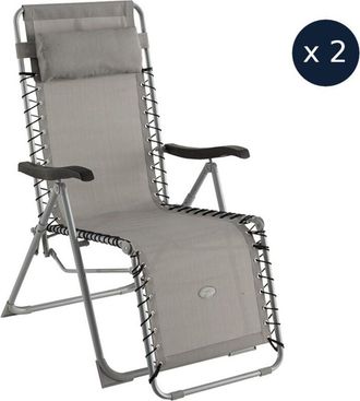 Hesperide Hesperide - 2 Fauteuils de jardin relax silos Gris - Hesp&eacute;ride