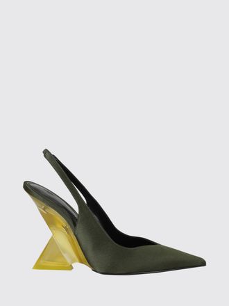 The Attico Escarpins slingback Cheope en satin &agrave; talon compens&eacute; sculptural