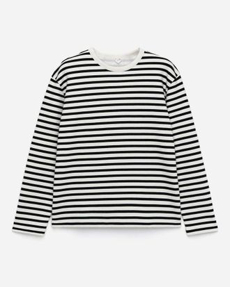 Arket Langarmpullover Aus Baumwollfleece -Wei&szlig;