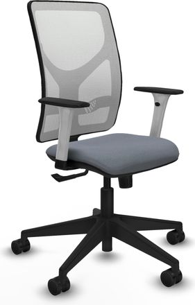 Piqueras y Crespo B&uuml;rostuhl, grau und wei&szlig;, mit wei&szlig;en und schwarzen Armlehnen, h&ouml;henverstellbare Lendenwirbelst&uuml;tze, ausgestattet mit 3 Positionen und Schneideschaum, 