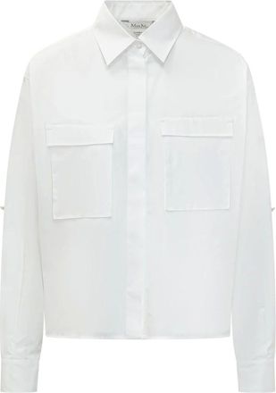 Max Mara Femme, Blouses et Chemises, Blanc, Taille: 42 FR Minimal Poplin Shirt