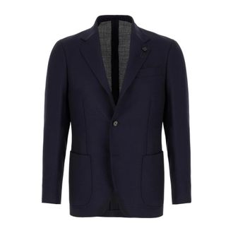 Lardini Homme, Vestes, Bleu, Taille: XL Blazer en laine &agrave; simple boutonnage