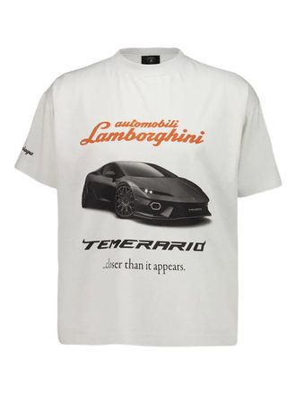 Balenciaga T-Shirt mit Lamborghini-Print - Grau