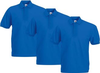 Fruit Of The Loom Herren Polohemd (3er Pack), Gr&ouml;&szlig;e:S, Farbe:royal