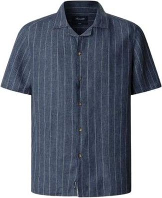 Fa&ccedil;onnable Chemise droite &agrave; rayures en lin