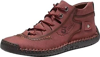 Generic Chaussures basses dhiver pour homme - Chaussures plates en cuir - Fond souple - Confortables - Mid Top - D&eacute;contract&eacute;es - Bleu, rouge, 41 EU