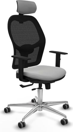 Piqueras y Crespo Ergonomischer Stuhl mit 1D-Armen, h&ouml;henverstellbare Lendenwirbelst&uuml;tze und h&ouml;henverstellbares Kopfteil, Neigung und Neigung, ausgestattet mit Syncro/T