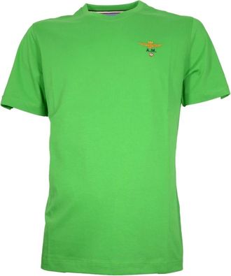 Aeronautica Gr&uuml;nes Basic Baumwoll-Rundhals-T-Shirt - - Tops - Herren - Gr&uuml;n - 4XL