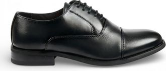 Infinity Leather Herren Schwarze Lackleder Schn&uuml;rschuhe mit Kappen - N103212