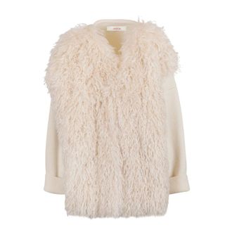 Jucca Femme, Vestes, Beige, Taille: 38 FR Veste en fausse peau de mouton