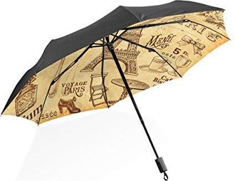 Montoj Nostalgic Paris Element Parapluie avec protection UV Motif soleil et pluie