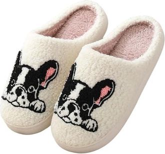 Generic Pantoufles en forme danimal pour femme et homme - Chaussures dint&eacute;rieur brod&eacute;es - Confortables - En mousse &agrave; m&eacute;moire de forme - Semelle antid&eacute;rapante 