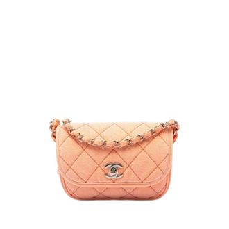 Chanel Pre-owned Quilted Denim Crossbody - - Pre-owned - Damen - Orange - ONE SIZE
