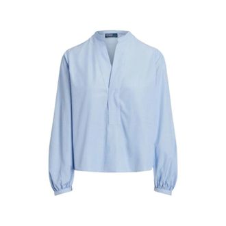 Polo Ralph Lauren Klassische Baumwoll-Popeline-Bluse - - Blouses & Shirts - Damen - Blau - XS