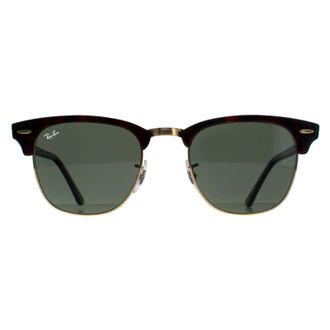 Ray-Ban Rayban Lunettes De Soleil Clubmaster 3016 990/58 Rouge Havana Vert Polaris&eacute; Gret 51mm