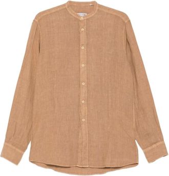 Daniele Alessandrini Homme, Chemises, Brun, Taille: 3XL 20 Camicia Lino C/coreana