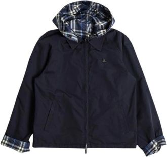 Burberry Homme, Vestes, Bleu, Taille: S Reversible Check Cotton Jacket