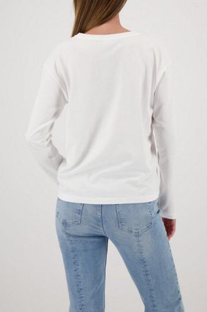 Monari Langarmshirt Shirt City Druck Regular fit mit U-Boot-Ausschnitt