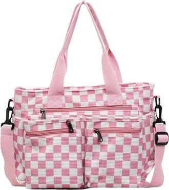 Generic Sac &agrave; bandouli&egrave;re tendance en velours c&ocirc;tel&eacute; pour femme - Grande capacit&eacute; - Sac fourre-tout tendance pour voyage, shopping, rose, 16.14x9.84x5.12inch