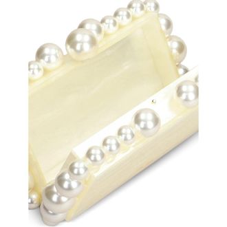 Cult Gaia Pearlescent Acrylic Clutch - White