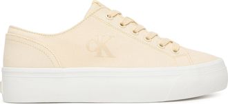 Calvin Klein Sneakers Calvin Klein Vulc Flatform Low Canvas Mg YW0YW01763 &Eacute;cru