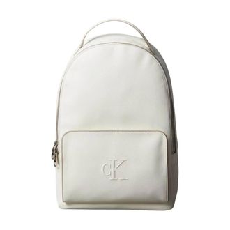 Calvin Klein Femme, Sacs, Blanc, Taille: ONE Size Sac &agrave; dos avec fermeture &eacute;clair et poches multiples