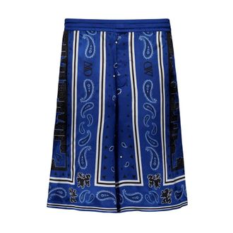 Off-white Paisley Print Streetwear Shorts - - Shorts - Herren - Blau - XS