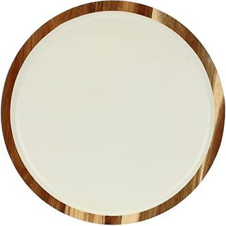 La Porcellana Bianca THUN La Porzellan, rund, 25,4 x 25,4 x 1,9 cm, Libeccio, Wei&szlig;, Braun