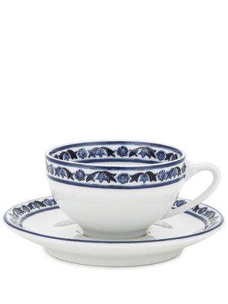 Dolce & Gabbana Espressotassen mit Mediterraneo-Rand (2er-Set) - Weiß