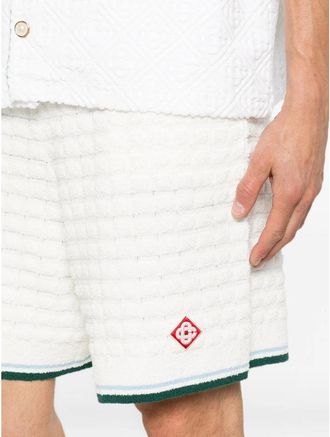 Casablanca Diamond-Quilted Terry-Cloth Shorts - White